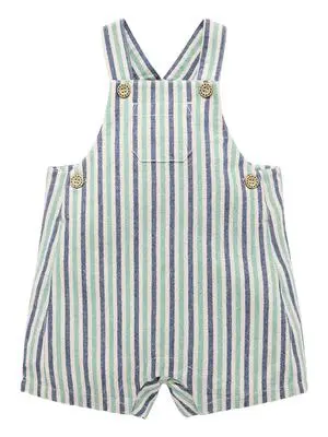 PUREBABY Striped Overalls - Iguana Stripe
