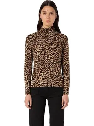 Gerard Darel Hélène Long Sleeve Printed Top - Camel