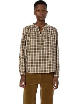 Gerard Darel Aline Checked Blouse - Brown