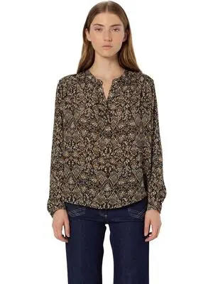 Gerard Darel Althea Printed Blouse - Medium Khaki