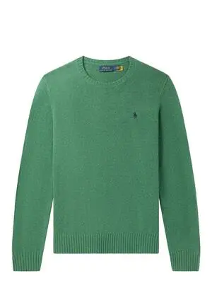 Polo Ralph Lauren Logo-embroidered Wool And Cashmere-blend Sweater - Green