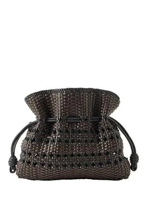 Loewe Flamenco Medium Woven Clutch - Black