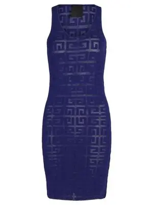 Givenchy 4g Monogram Jacquard-knit Tank Top Dress - Dark Purple