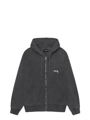 StÜssy Smooth Stock Pig Dyed Zip Hoodie - Black