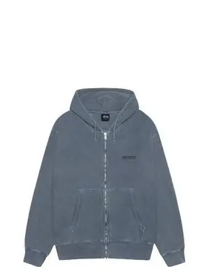 StÜssy Pig Dyed Zip Hoodie - Navy Blue