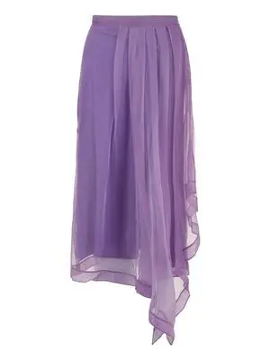 Gucci Asymmetrical Mesh Midi Skirt - Light Purple