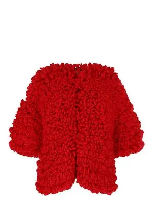 Gucci Chunky Chenille Yarn Jacket - Red