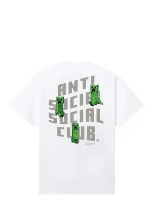 ANTI SOCIAL SOCIAL CLUB X Minecraft Creeper Logo Tee Shirt - White