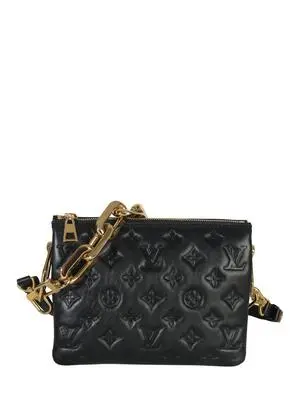 LOUIS VUITTON Monogram Embossed Lambskin Coussin Bb - Black