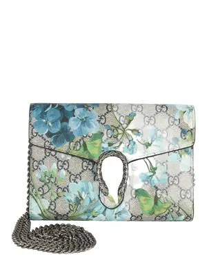 Gucci Gg Supreme Canvas Blooms Dionysus Chain Wallet - Blue