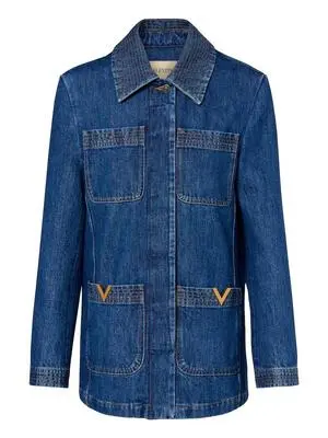 Valentino Garavani Vgold Denim Field Jacket - Blue