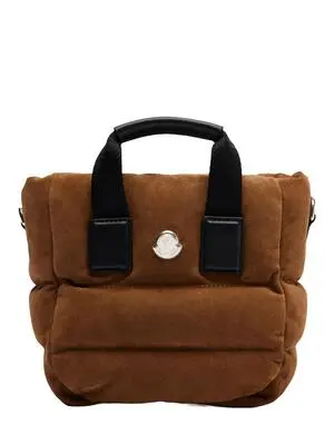 Moncler Caradoc Micro Suede Top-handle Bag - Brown
