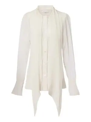 Nina Ricci Scarf-detail Silk Blouse - White