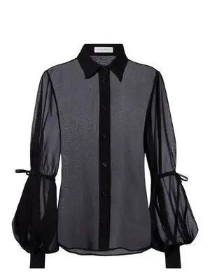 Nina Ricci Sheer Silk Blouse - Black