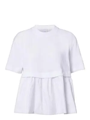 Patou Cotton Jersey And Faille T-shirt - White