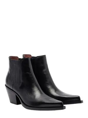 Paris Texas Dallas 60 Leather Ankle Boots - Black