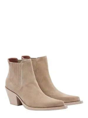 Paris Texas Dallas 60 Suede Ankle Boots - Beige