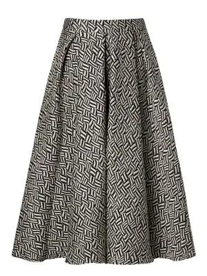 Max Mara Perle Cotton-blend Jacquard Midi Skirt - Black