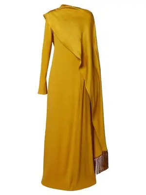 TALLER MARMO Mounia Caped Crêpe Cady Gown - Yellow
