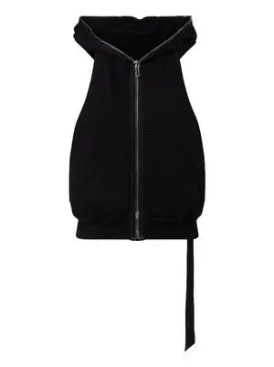 Rick Owens Cotton Jersey Hooded Vest - Black