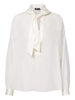 TOM FORD Silk Crêpe De Chine Blouse - White