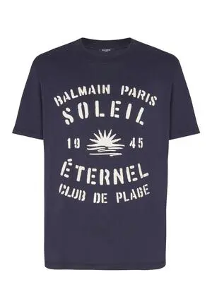 Balmain Flocked Soleil T-shirt - Navy