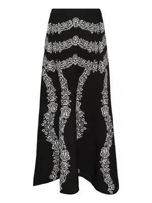 Ulla Johnson Valencia Jacquard Midi Skirt - Black