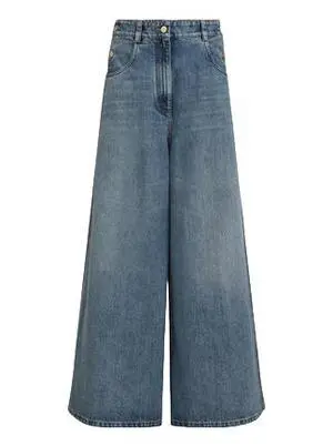 Brunello Cucinelli Wide Leg Maxi Trousers - Denim