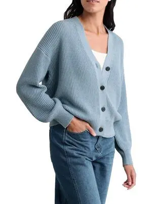 SEASALT CORNWALL Winding Creek Organic Cotton Cardigan - Blue Fog