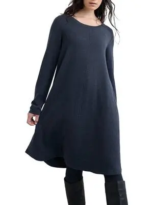 SEASALT CORNWALL Long Sleeve A-line Sweater Dress - Maritime