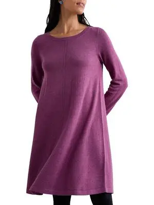 SEASALT CORNWALL Long Sleeve A-line Sweater Dress - Spring Heather