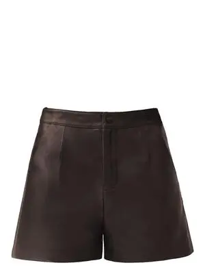 ATS Wren Faux Leather Shorts Brown