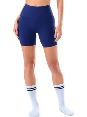 TAVI Stash & Dash Biker Shorts 6 Deep Navy
