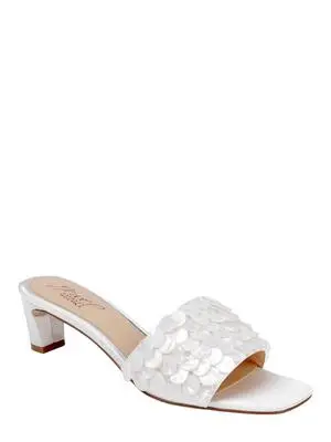 Badgley Mischka Pacific Block Heel Sandal - Ivory Satin