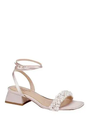 Badgley Mischka Payton Ankle Strap Sandal - Champagne Satin