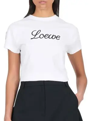 Loewe Logo Cotton T-shirt - White