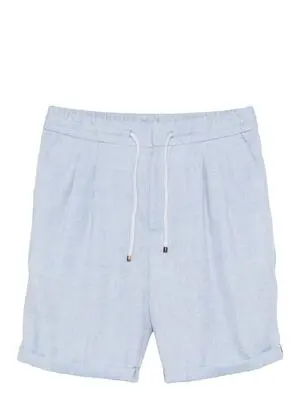 Brunello Cucinelli Linen Blend Shorts - Sky Blue