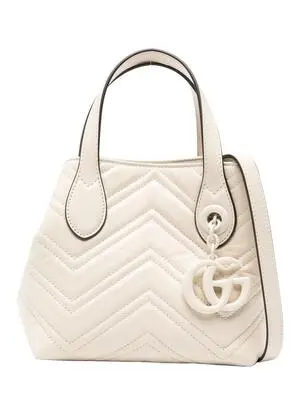 Gucci Gg Marmont Leather Tote - White