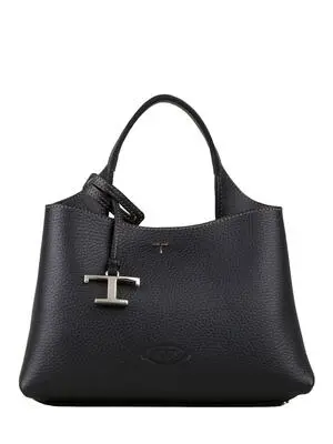 TOD'S Micro Leather Shopping Bag - Black