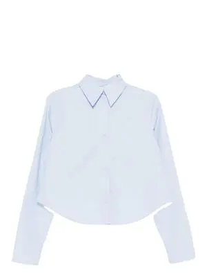Sportmax Cotton Blend Button-down Shirt - Sky Blue