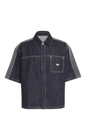 Adidas Denim Shirt With Logo - Blue