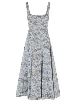 Staud Wells Midi Dress - Sky Blue