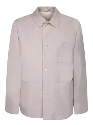 LARDINI Shirt With Pocket - Beige