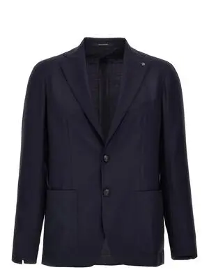 Tagliatore Single-breasted Wool Blazer - Blue