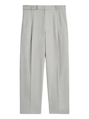 Cos Belted Relaxed-fit Wide-leg Linen Pants - Green