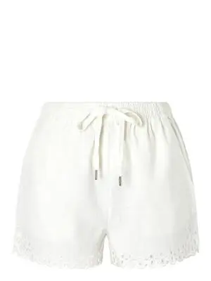 MARANT ETOILE Balyme Broderie Anglaise Cotton Shorts - White