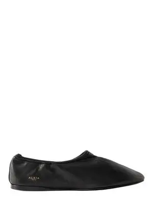 Alaïa Leather Ballerina Flats - Black