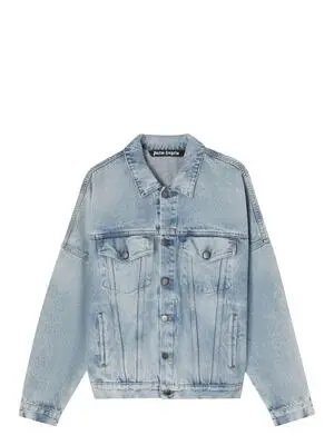 Palm Angels Logo Denim Jacket - Blue