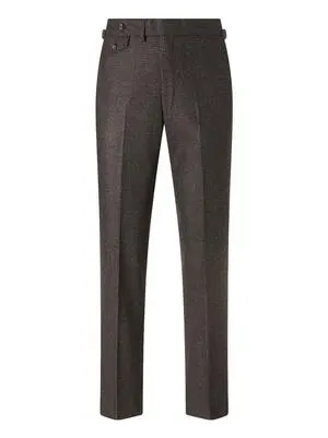 J. MUESER Waverly Straight-leg Virgin Wool Suit Trousers - Brown