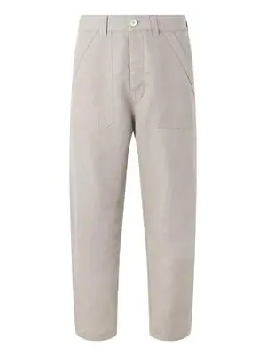 Brunello Cucinelli Straight-leg Linen And Cotton-blend Trousers - Gray